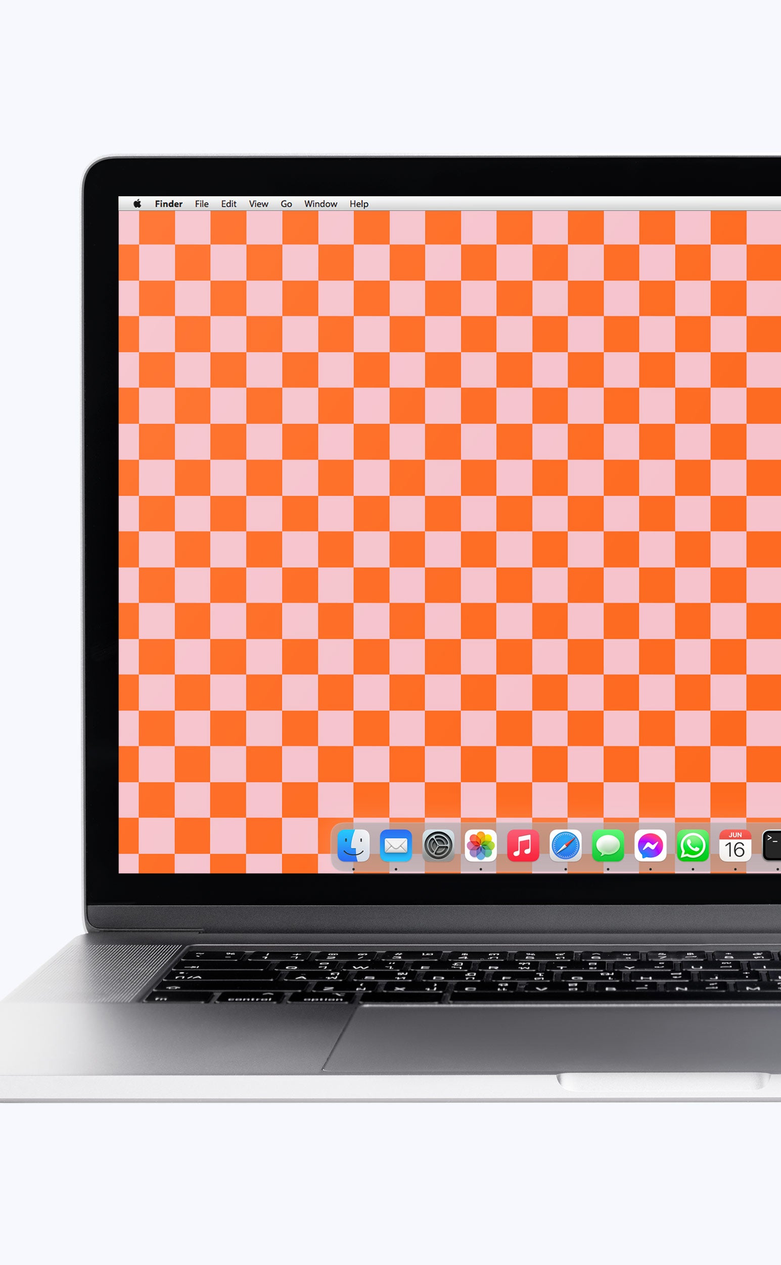 Pink and Orange Checkerboard | Digital Laptop Wallpaper – Kind Bag